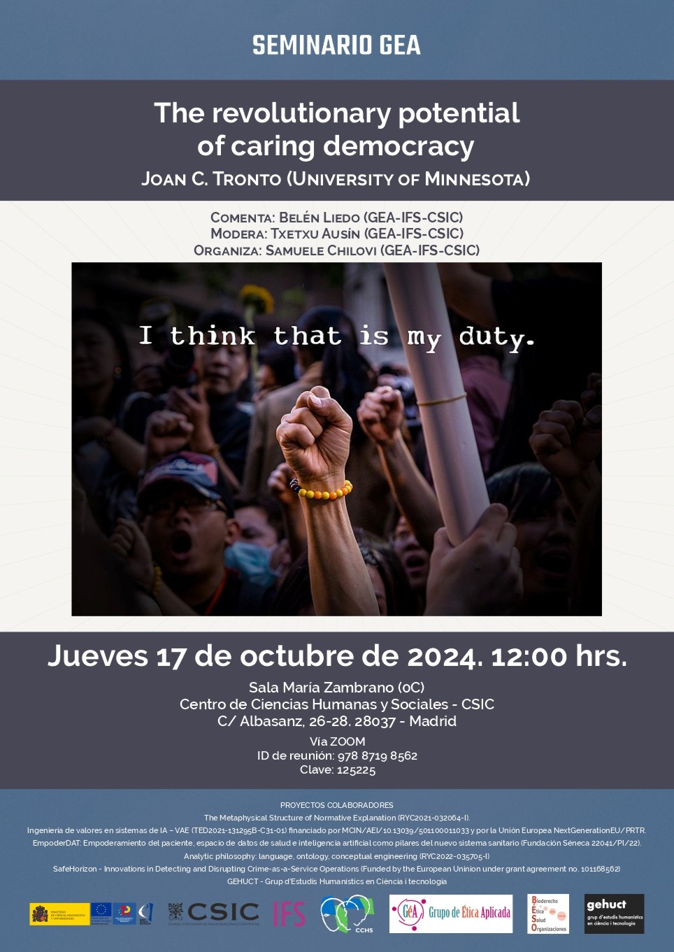 Seminario GEA (Grupo de Ética Aplicada): "The revolutionary potential ...